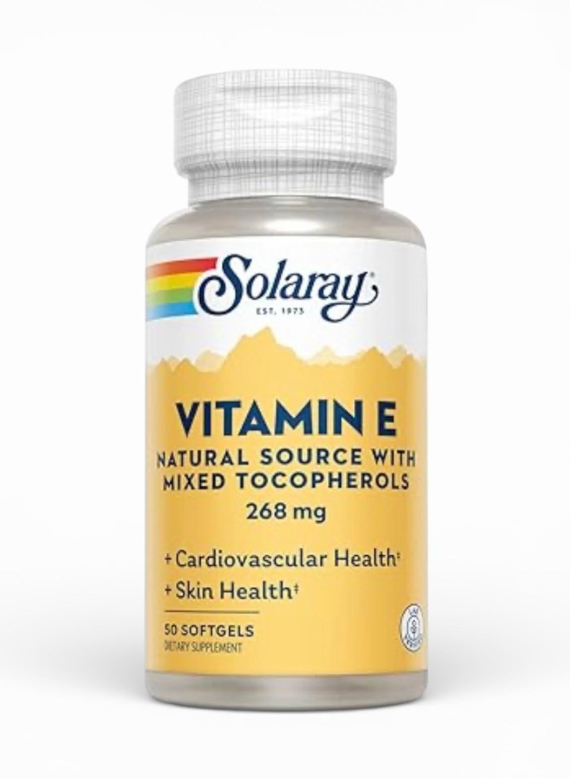SOLARAY Vitamin E d-Alpha Tocopherol 268mg (400 IU) | Heart & Skin Hea ...