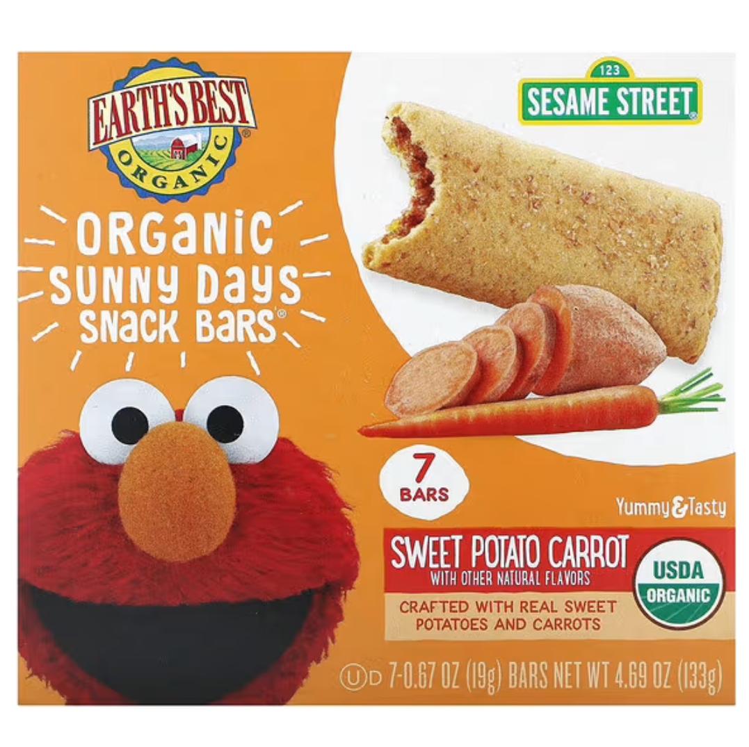 Earths Best Organic Sweet Potato Carrot Sunny Day Bars, 7 Bars 19g ...