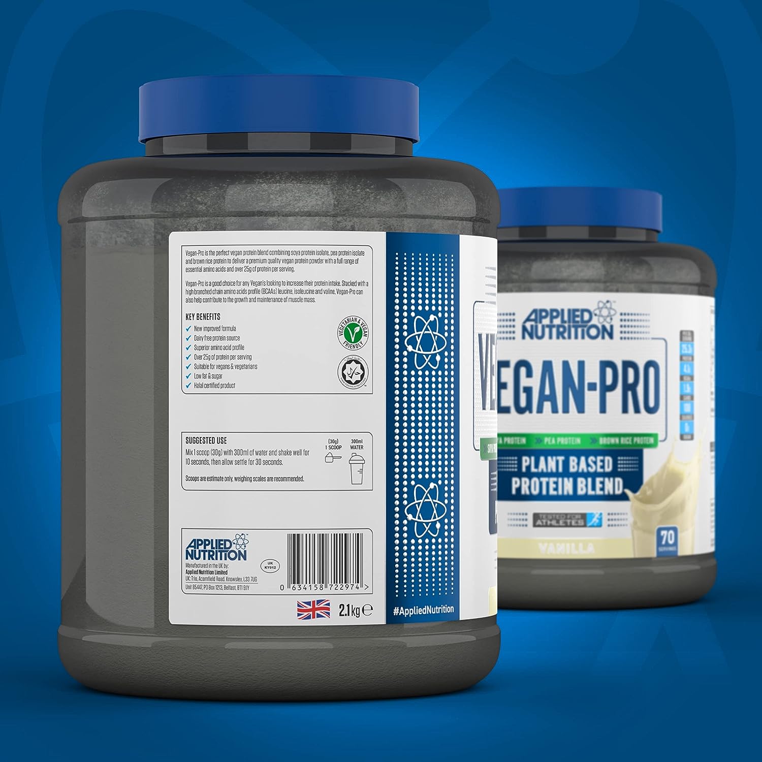 Applied Nutrition Vegan Pro Plant Based Protein Blend Vegan Vanilla 2 ...