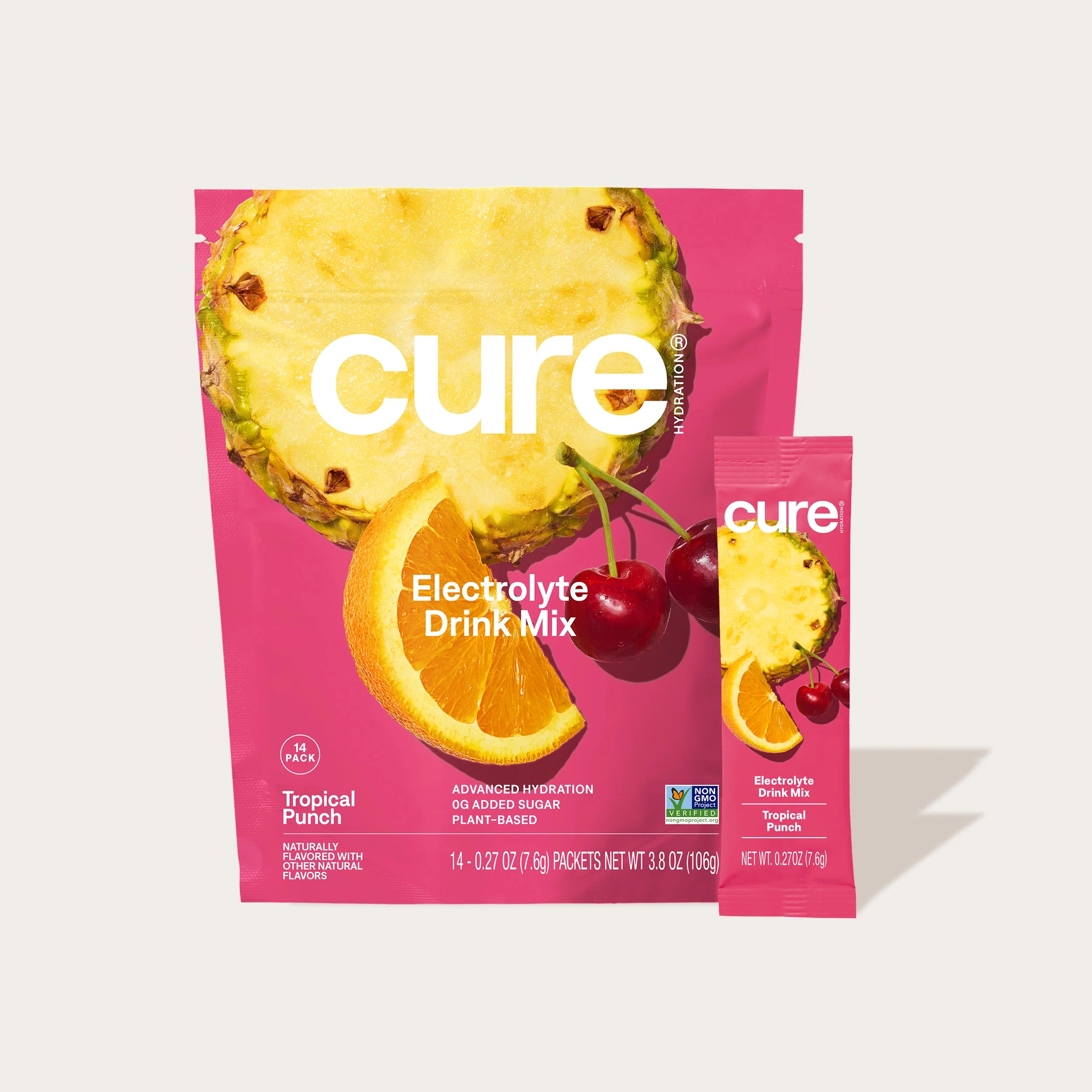 Cure Hydration Electrolyte Drink Mix, Tropical Punch, 14 Packets, 0.27 ...
