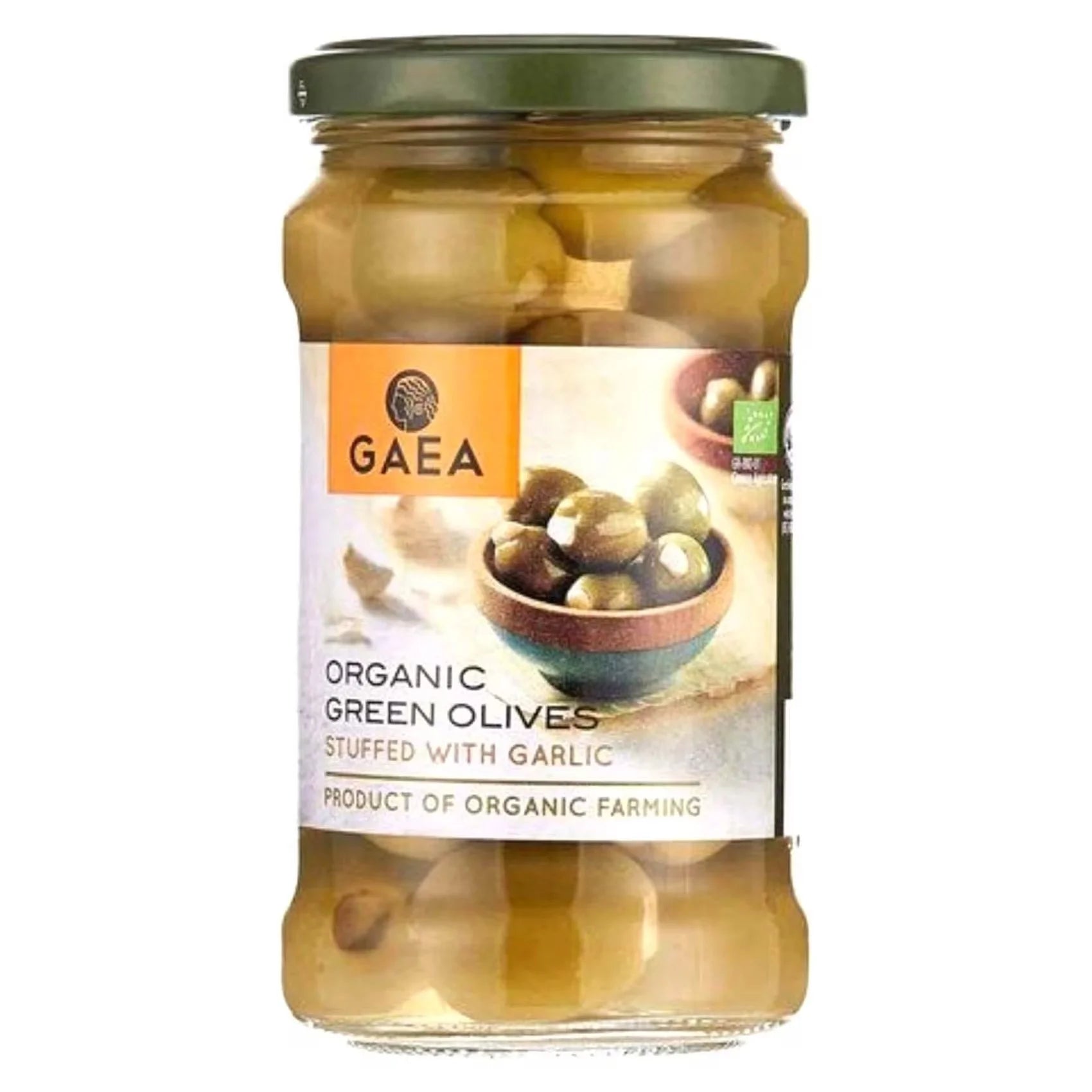 Gaea Organic Garlic Stuffed Green Olives 295g – Healthland Co.