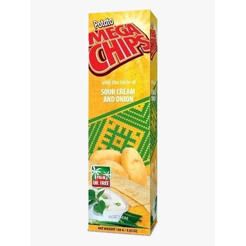 Potato MEGA CHIPS with the taste of SOUR CREAM AND ONION 50g ...
