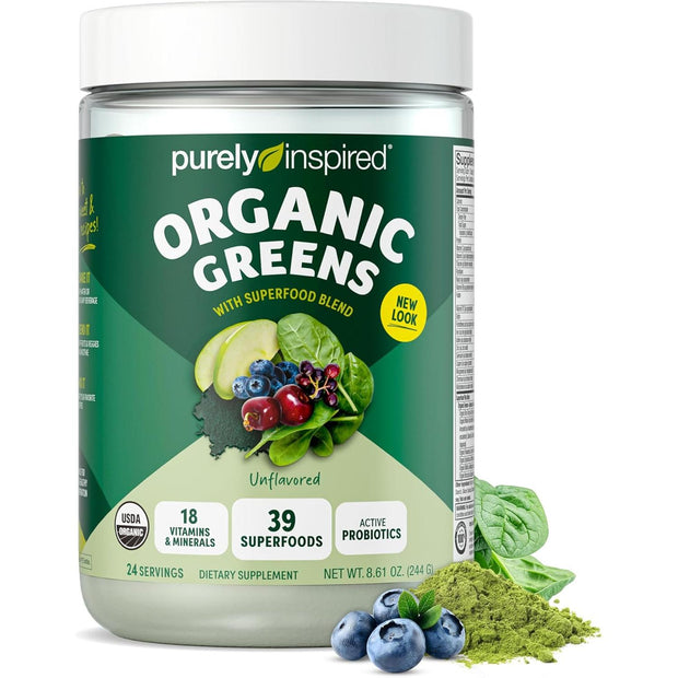 Purely Inspired Organic Greens Supergreens Superfood Powder Blend , Un ...