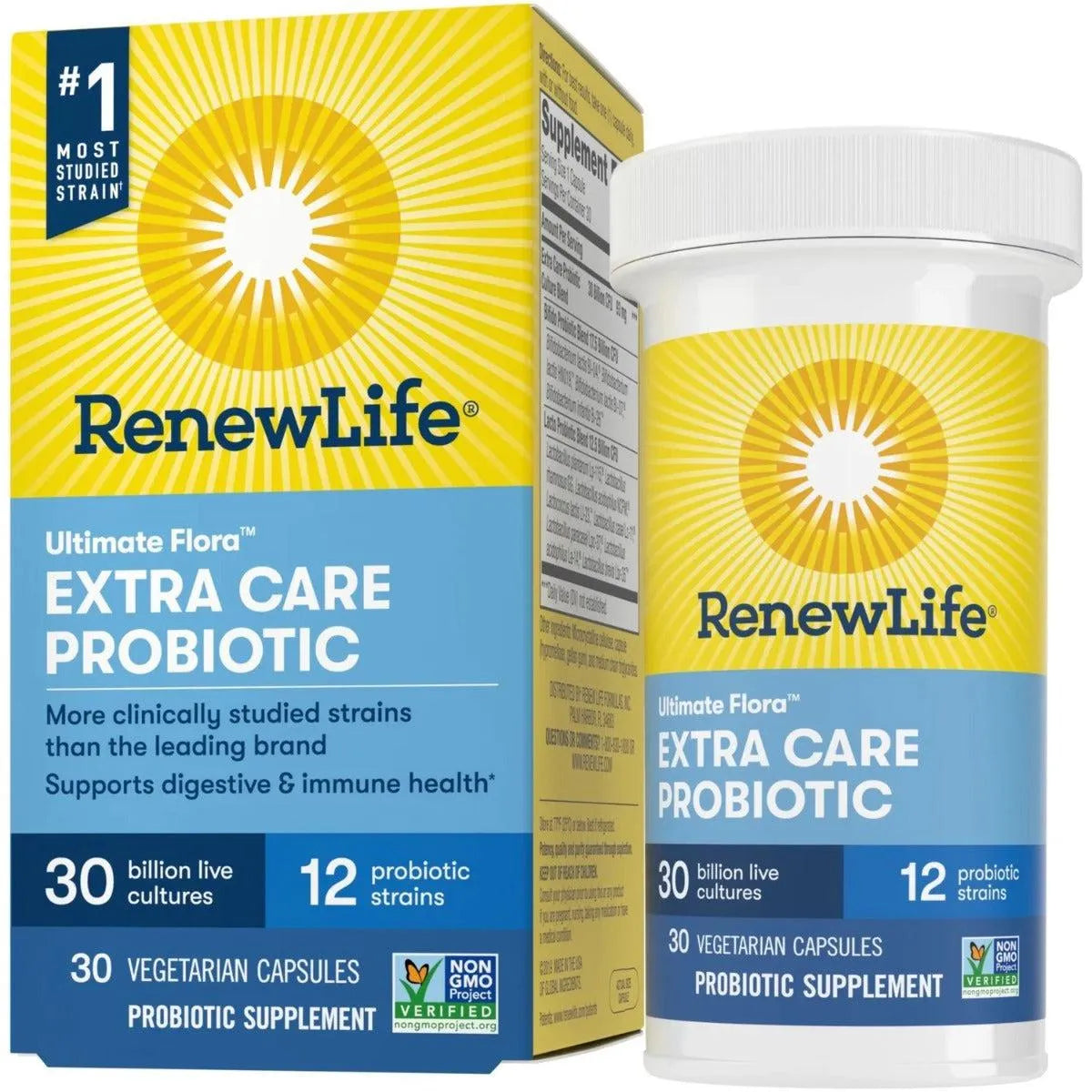 Renew Life Ultimate Flora Probiotic 30 Billion 12 Strains 30 Vegetaria ...