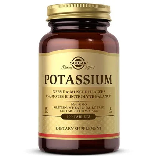 Solgar Potassium 99 MG Non-GMO Gluten Free Dairy Free Vegan 100 Tablet ...