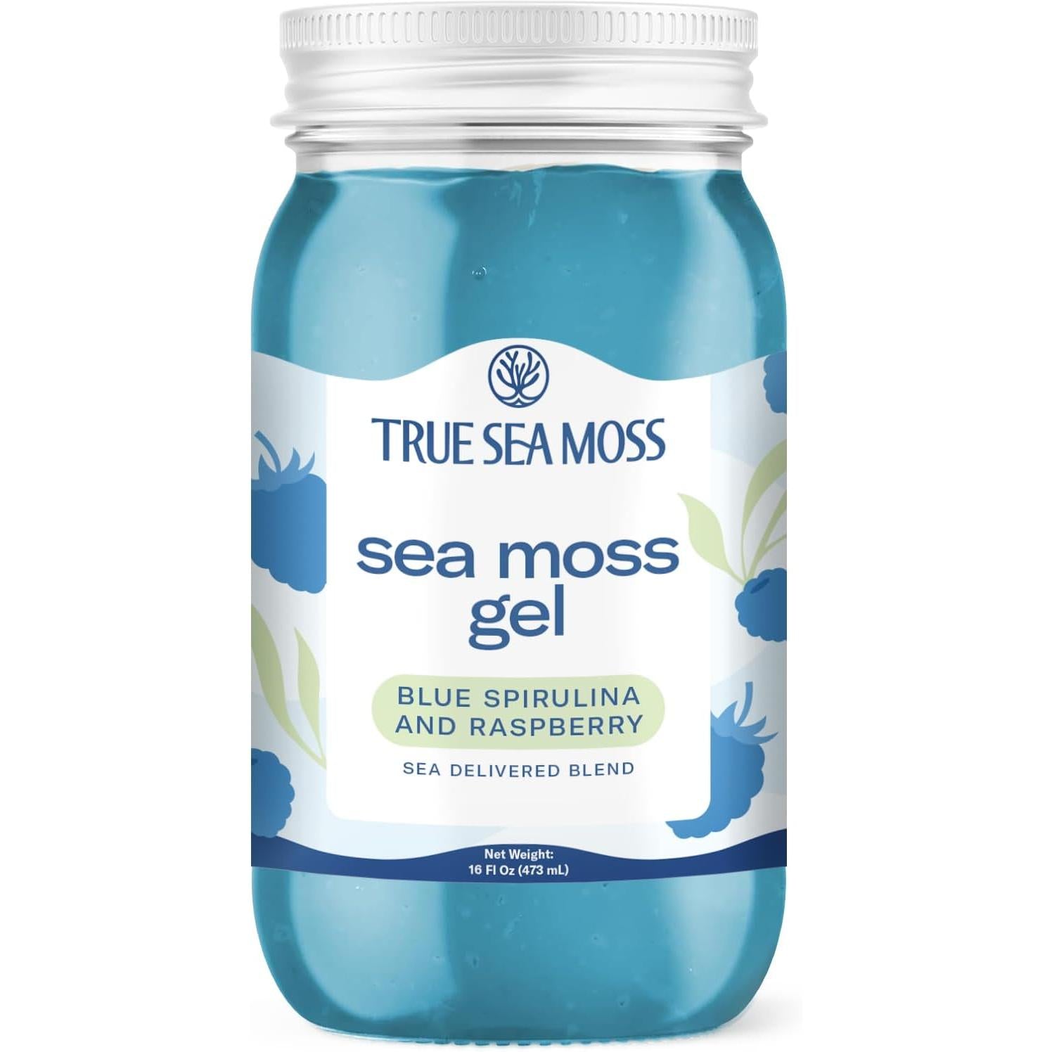 True Sea Moss Natural Superfood Blue Spirulina and Raspberry (473 ml ...